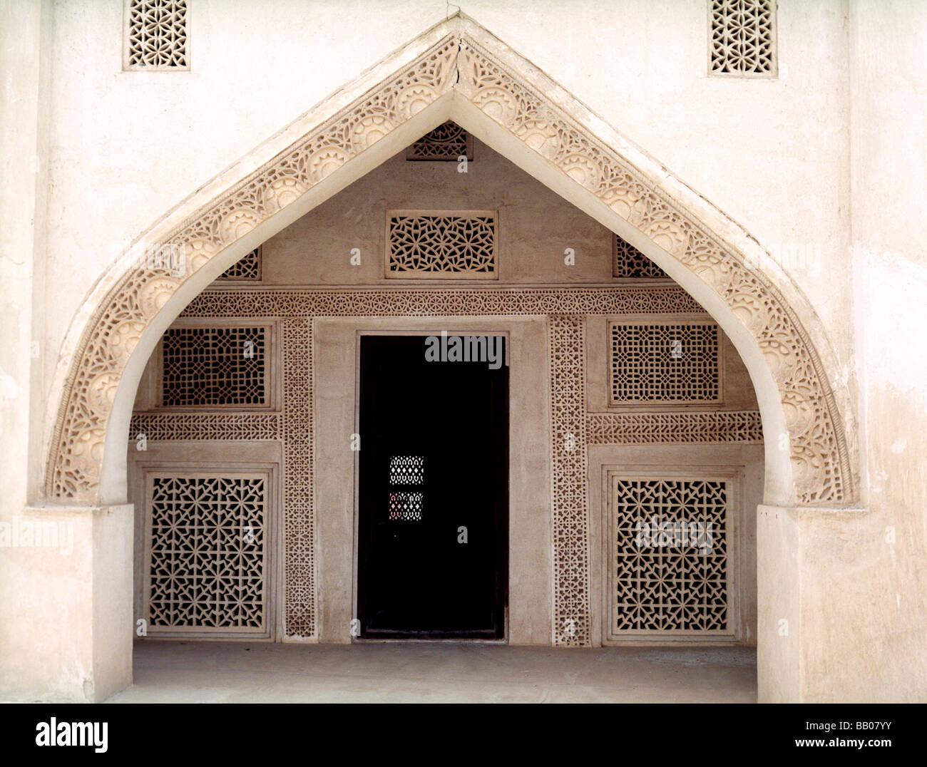 Doorway in the historical house of Shaikh Isa Bin Ali Al Khalifa in ...
