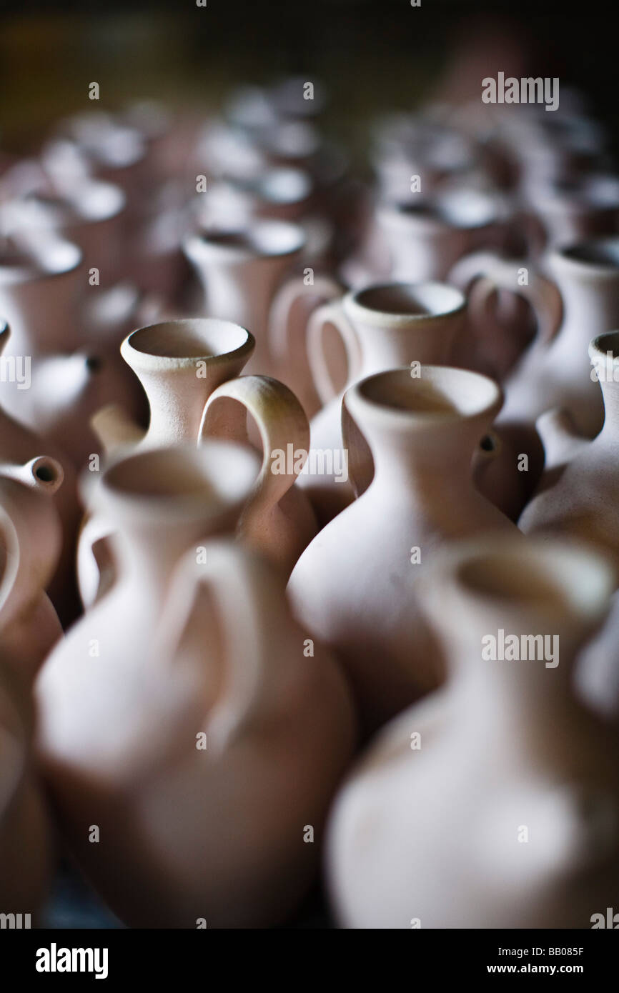 Unpainted handmade pottery, Winchcombe Pottery, UK Stock Photo - Alamy