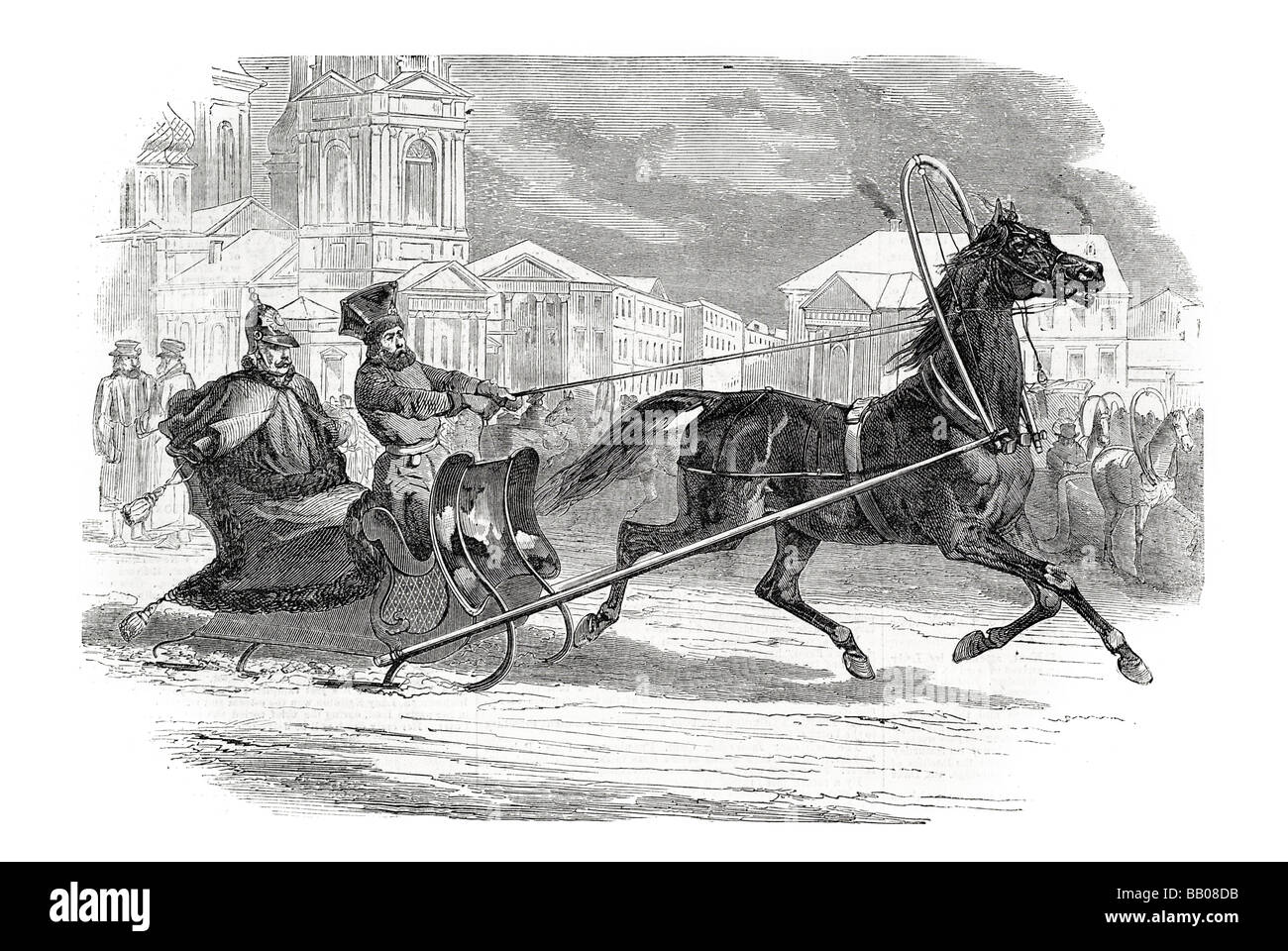 the emperor of russia in his droshky sledge at st petersburg Stock ...