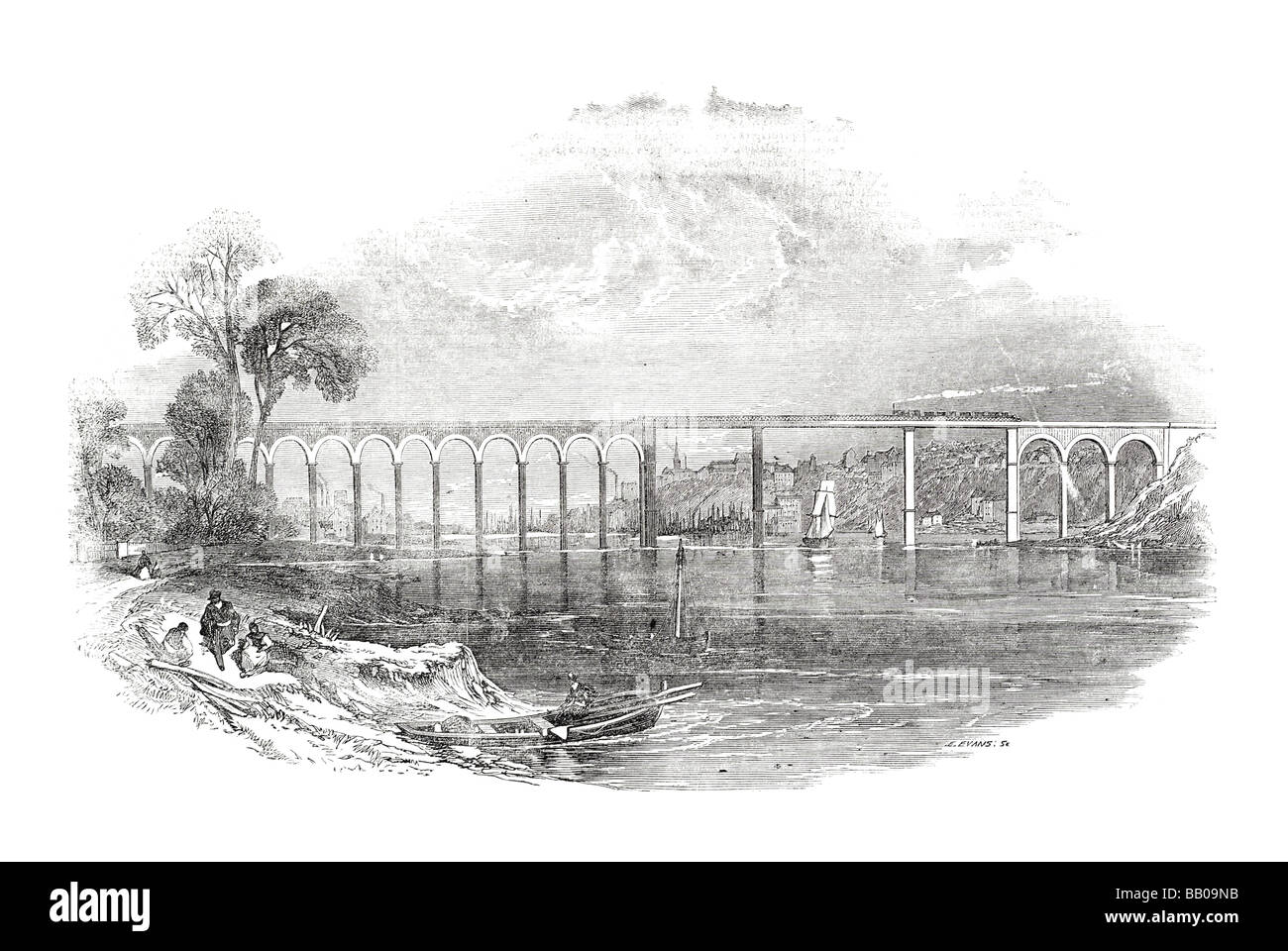 dublin and belfast railway viaduct across the boyne near drogheda Stock ...