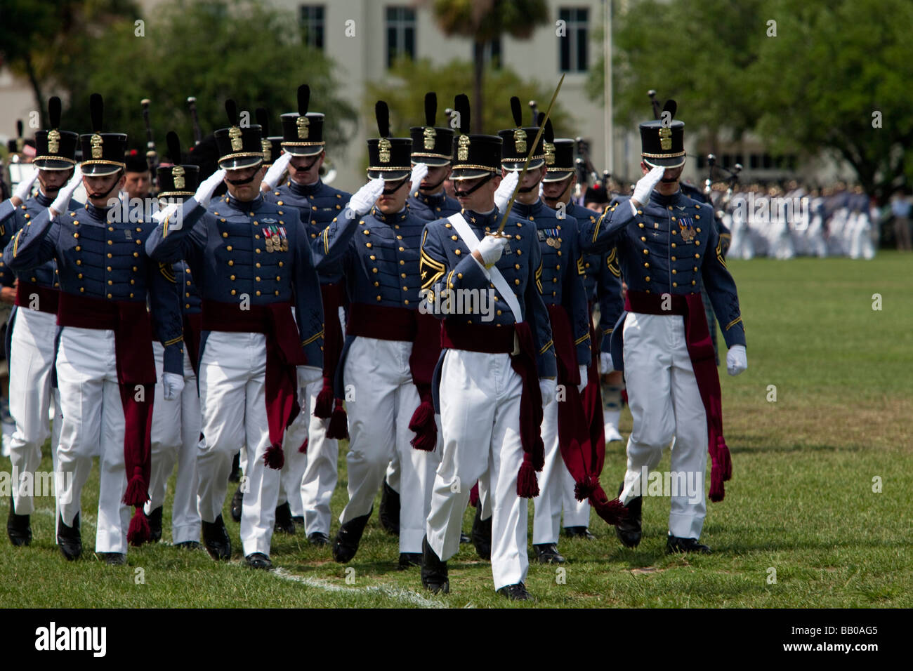 Senior cadets in formal dress uniform during the Long Grey Line ...