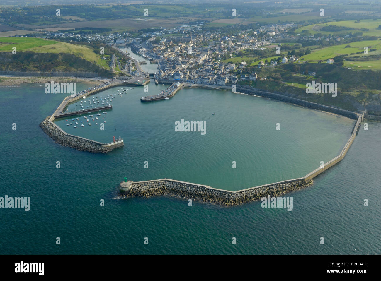 Aerial of Port en Bessin harbour in Normandy, France Stock Photo - Alamy