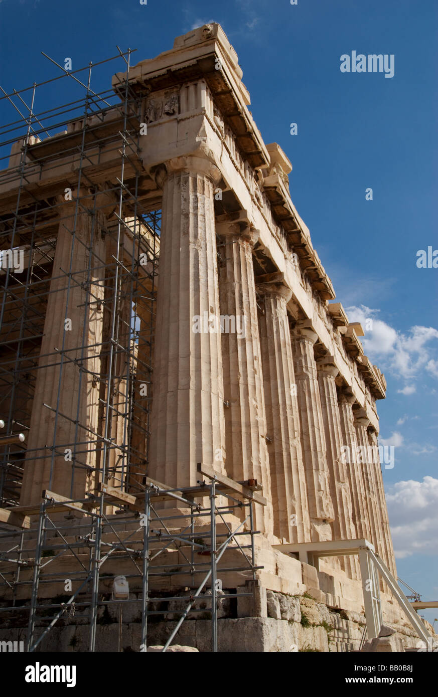 In the middle of a restoration project the Parthenon is cocooned in ...