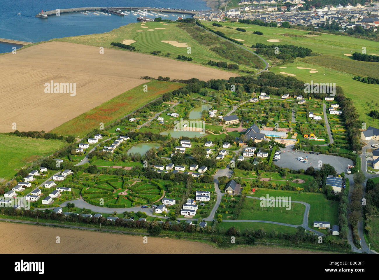 Aerial view of a coastal village in Normandy, France Stock Photo - Alamy