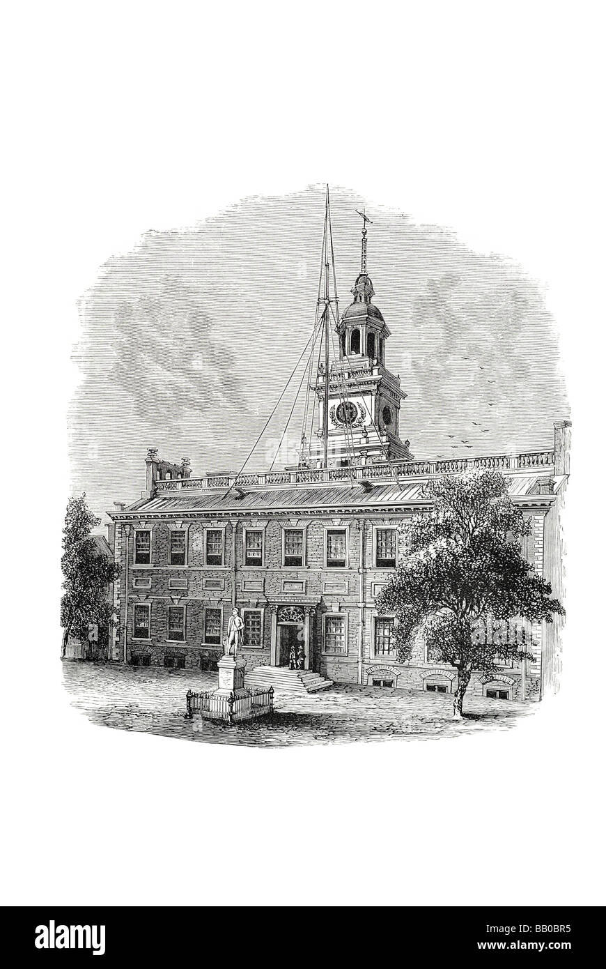 Independence hall engraving hi-res stock photography and images - Alamy