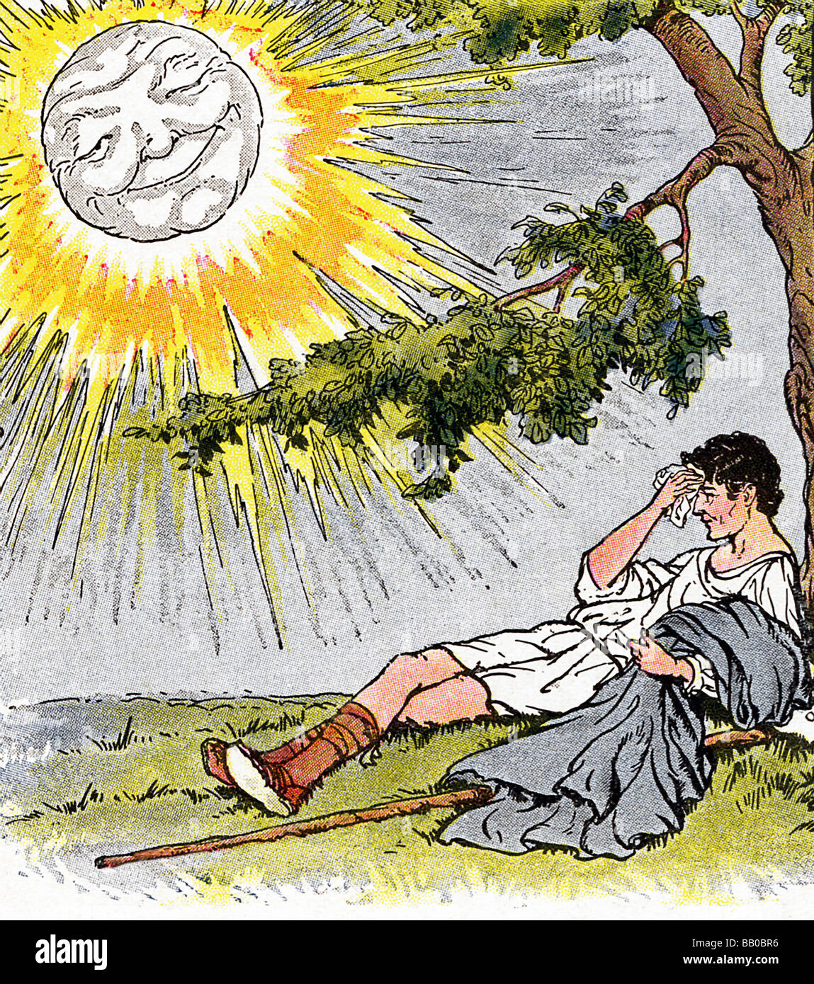 Aesop's Sun and North Wind Stock Photo - Alamy