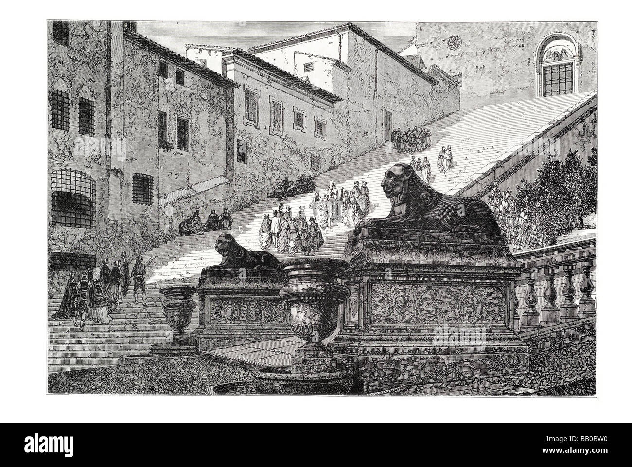 the scala celi stairs of the church of st mary of the capitol Stock ...