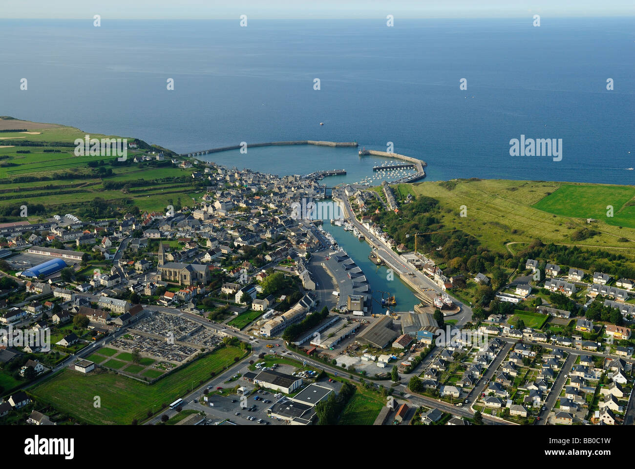 Aerial of Port en Bessin harbour in Normandy, France Stock Photo - Alamy