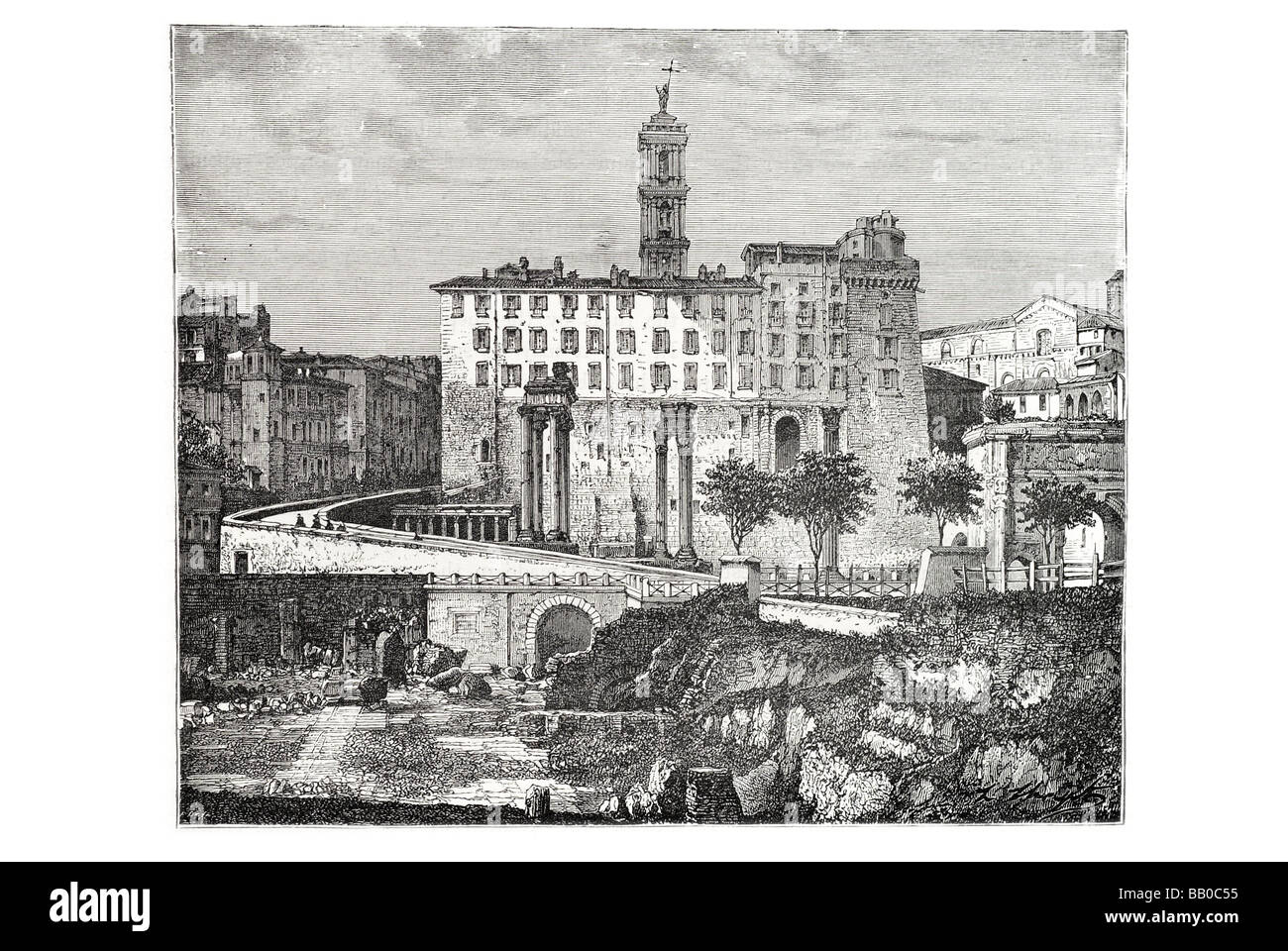Tabularium and back of senatorial palace from the forum Stock Photo - Alamy