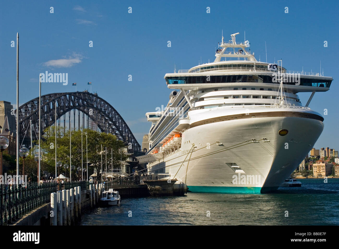 The Diamond Princess alongside at Circular Quay with view of Sydney ...