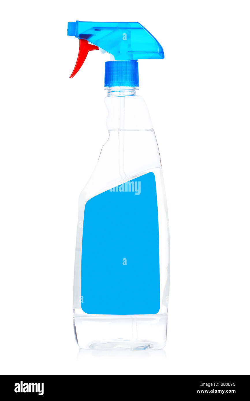 Detergent spray bottle isolated on white background Stock Photo - Alamy