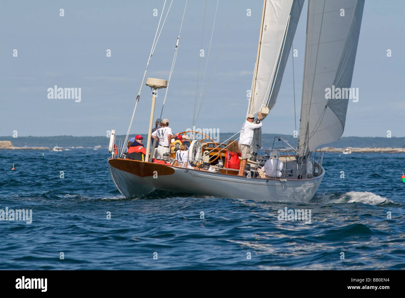 Big boat sailing in Maine Stock Photo - Alamy