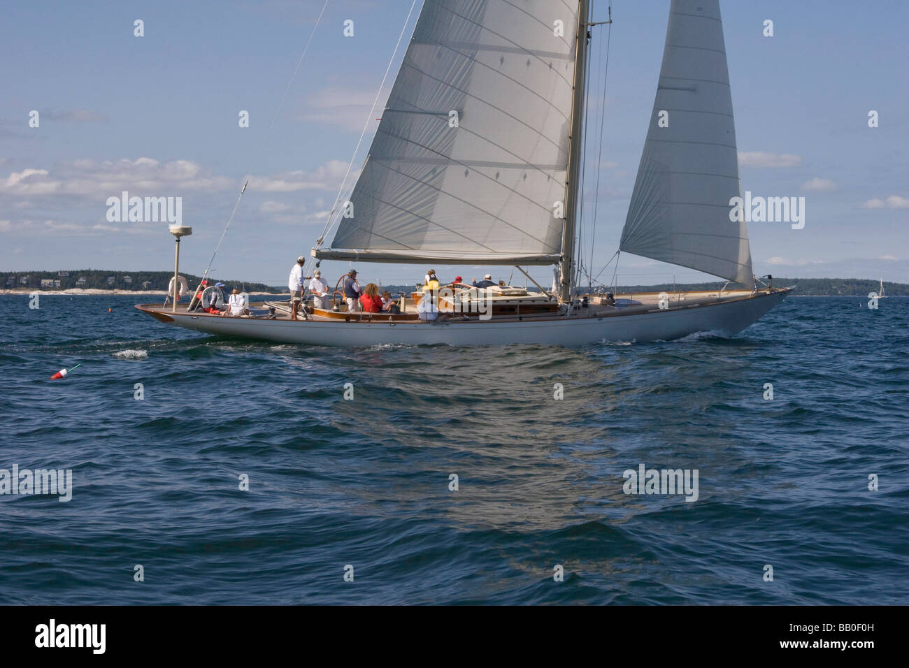 Sailboating on Booth Bay Stock Photo - Alamy