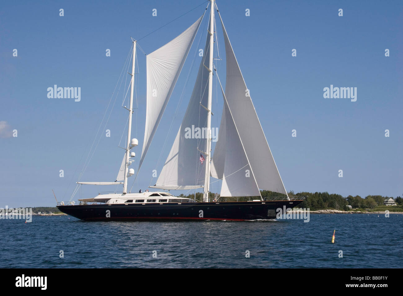 Mega Sailboat under Sail Stock Photo - Alamy