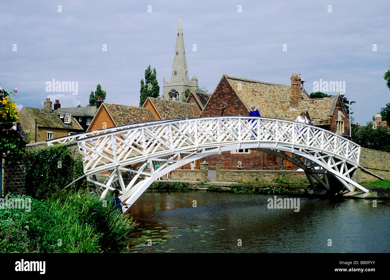 Godmanchester white painted Chinese Bridge Cambridgeshire River Ouse ...
