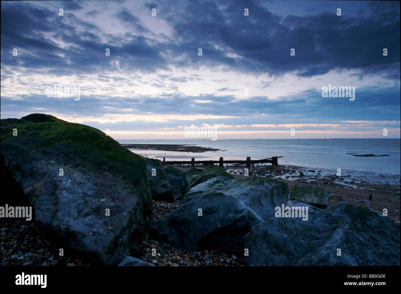 Seascape shot on beach at Swale, Isle of Sheppey - 10 May 2009 Stock ...