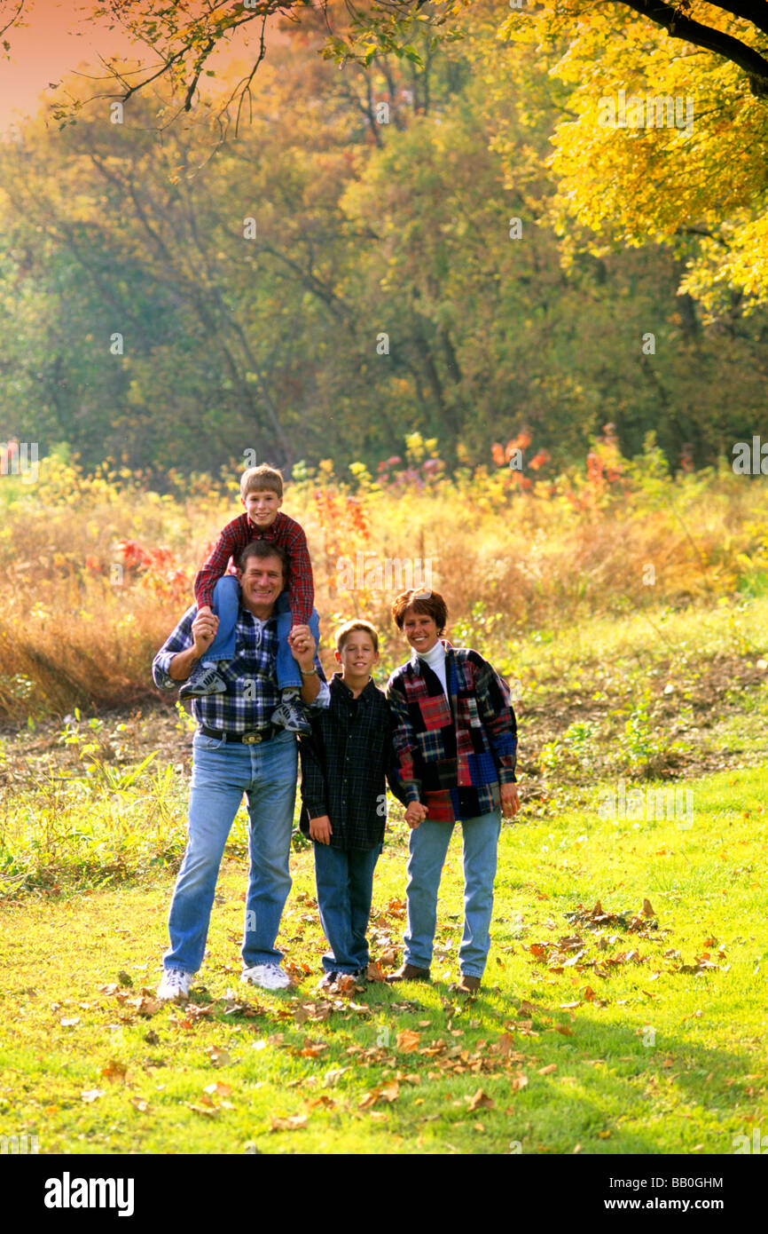 Children with Parents in Beautiful Fall Color Setting Stock Photo - Alamy