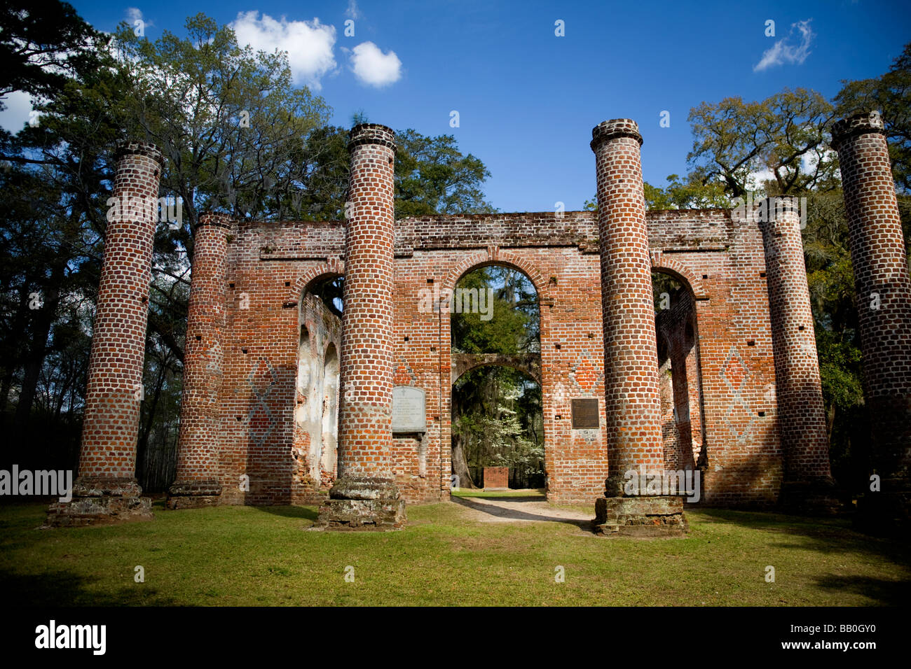 Old Sheldon Church Ruins Beaufort County, South Carolina USA Stock ...