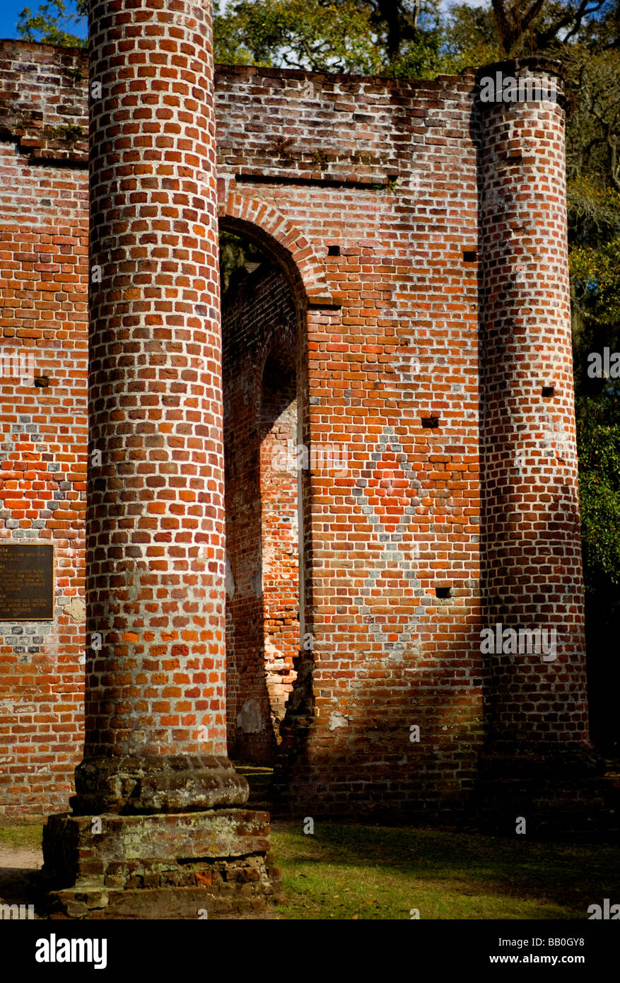 Old Sheldon Church Ruins Beaufort County, South Carolina USA Stock ...
