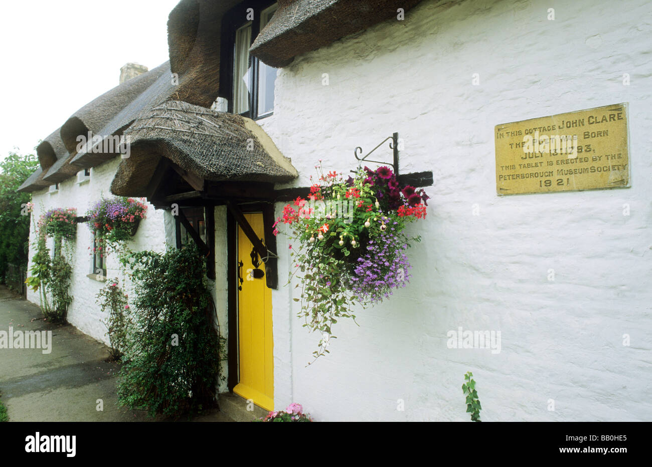 Helpston Cambridgeshire John Clare Clare's cottage birthplace plaque ...