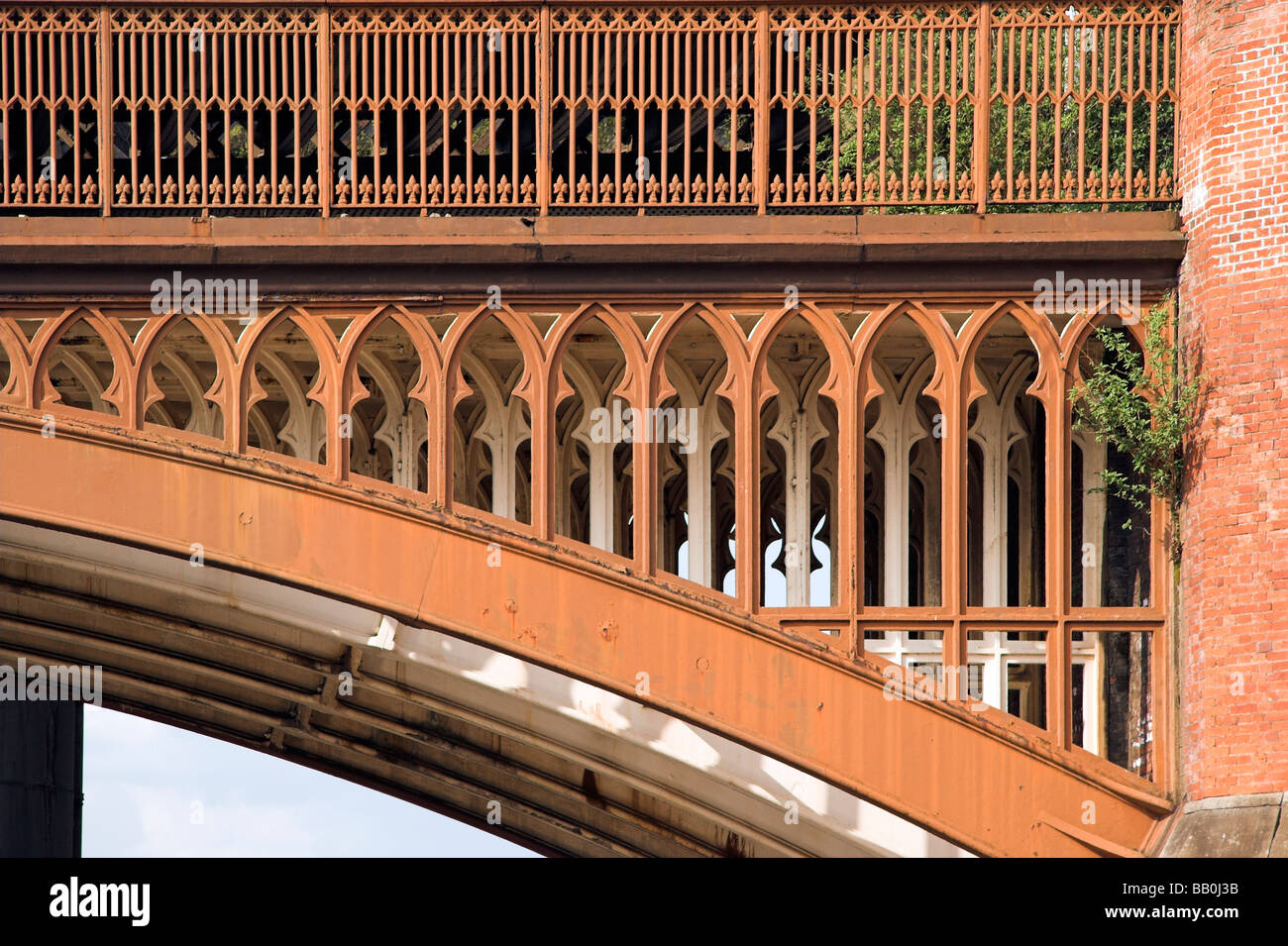 Victorian railway bridge detail, Castlefield, Manchester, UK Stock ...