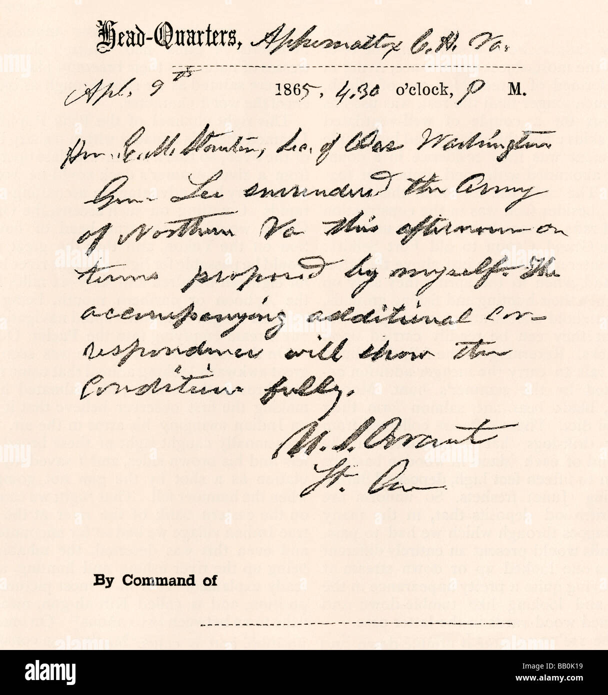 Robert e lee surrender ulysses s grant civil war hi-res stock ...
