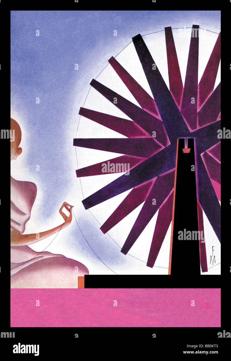 India's Symbolic Wheel Stock Photo - Alamy