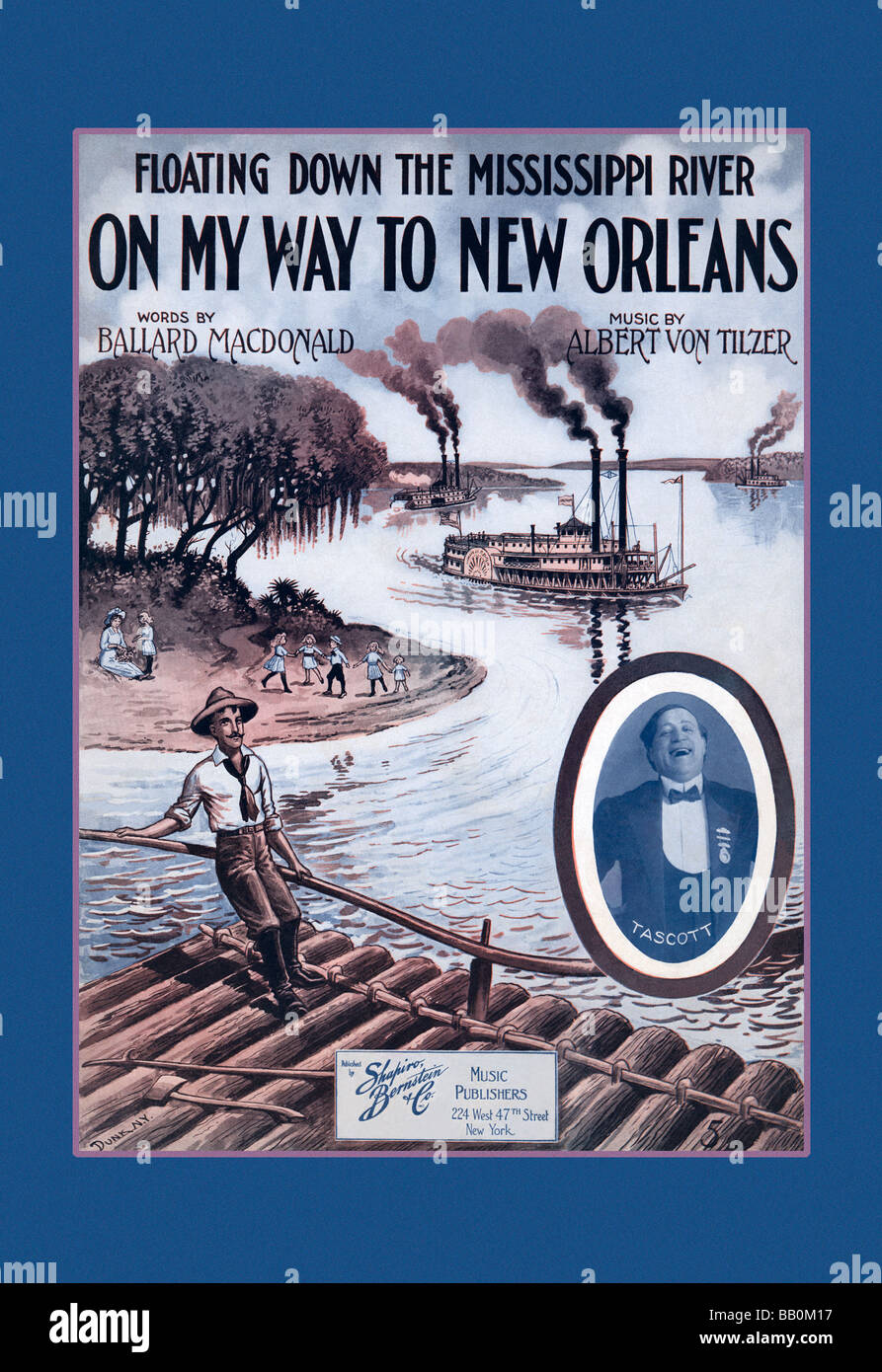 Floating down the Mississippi River on my way to New Orleans Stock ...