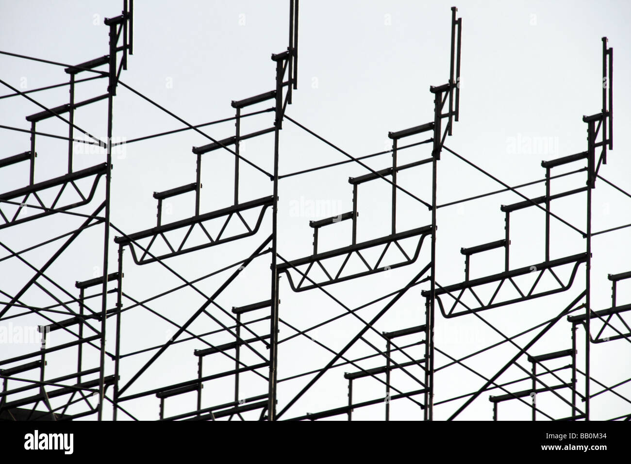 scaffolding seating grandstand under construction at sports arena Stock ...