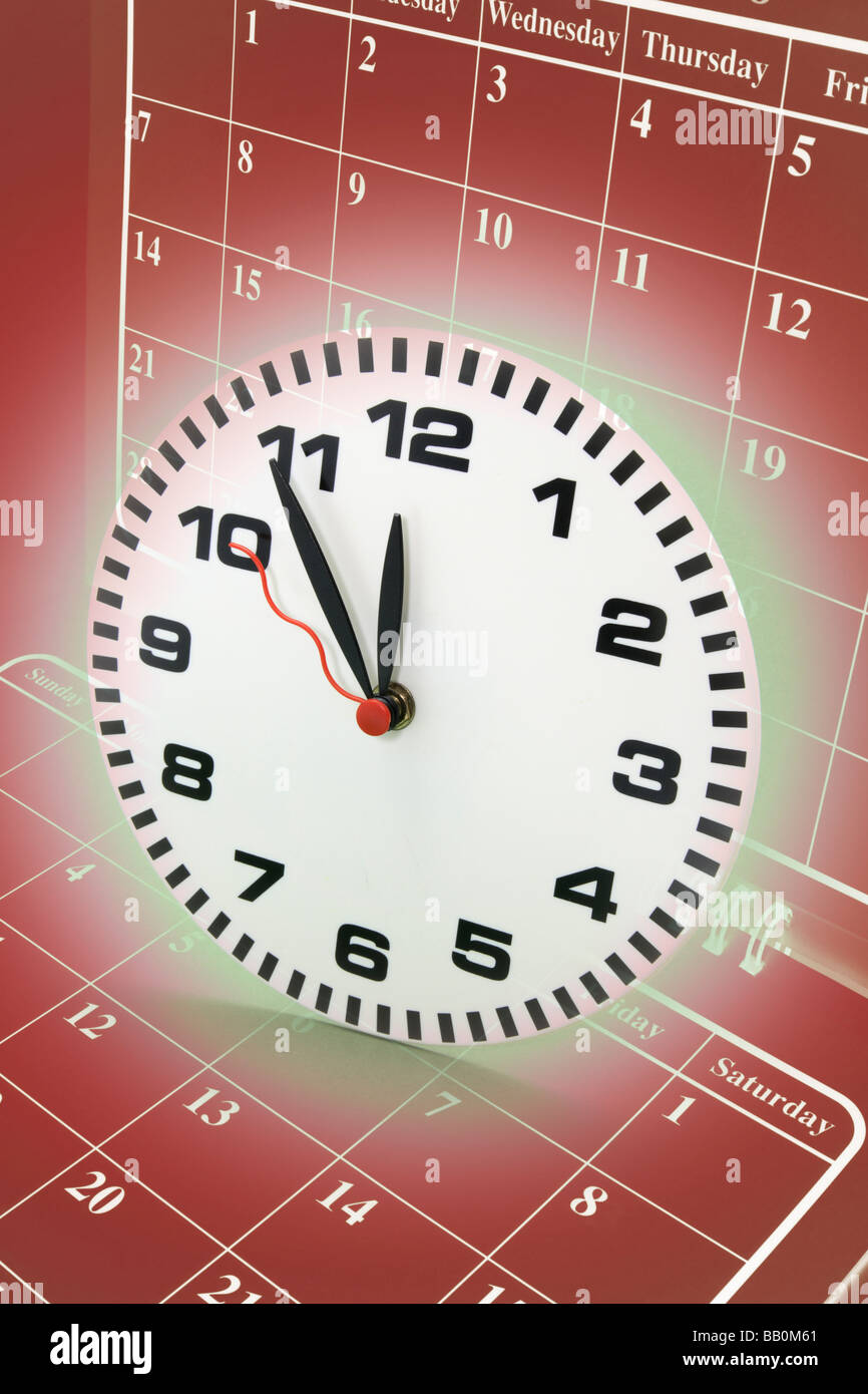 Clock and Calendar Stock Photo - Alamy