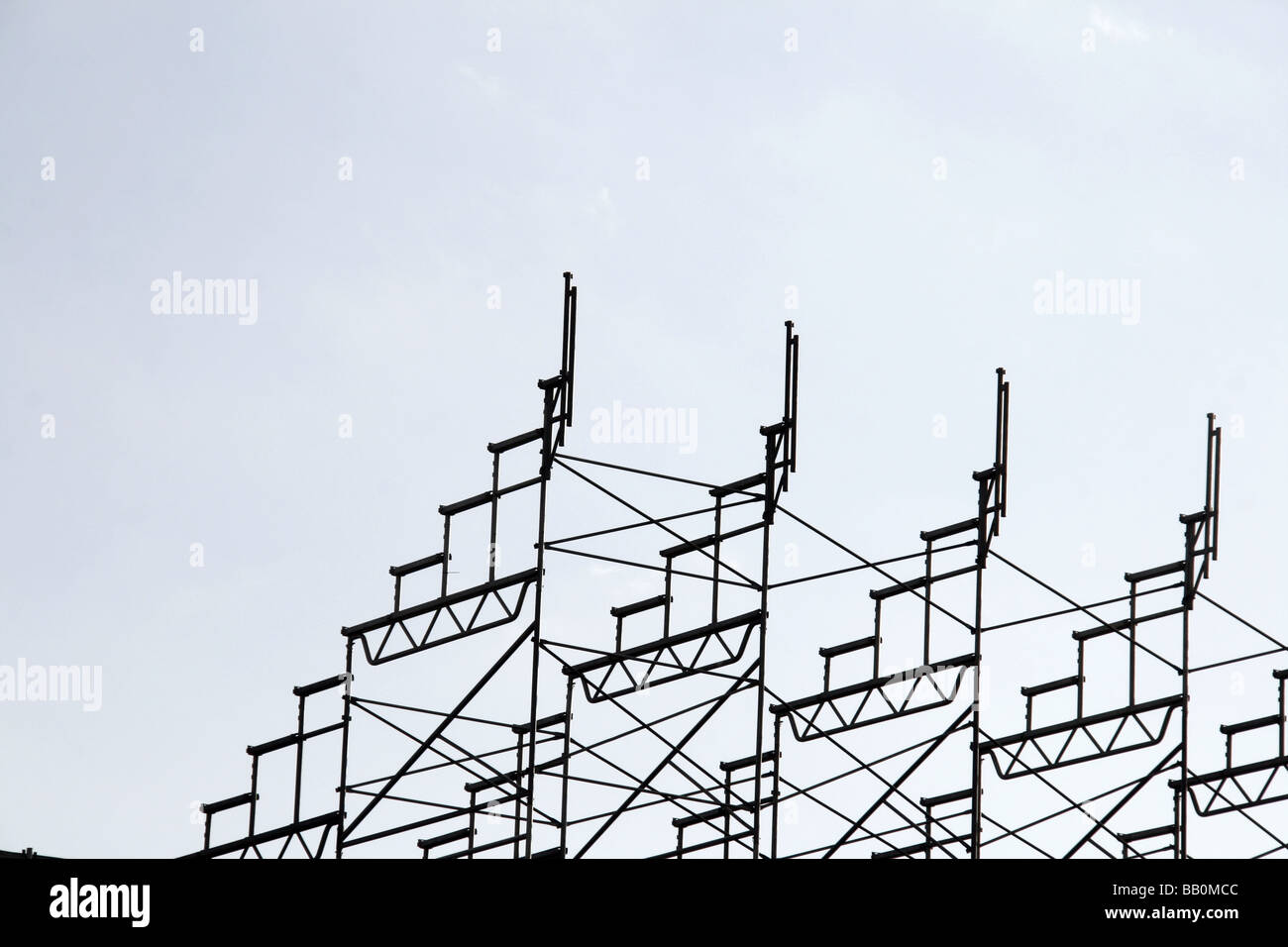 scaffolding seating grandstand under construction at sports arena Stock ...