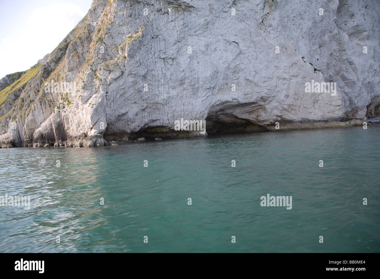 Caves in chalk cliffs Ballard Down Dorset England Stock Photo - Alamy