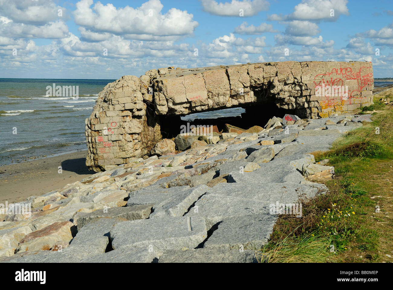 A blockhouse on Gold Beach near Graye sur Mer, Normandy Stock Photo - Alamy
