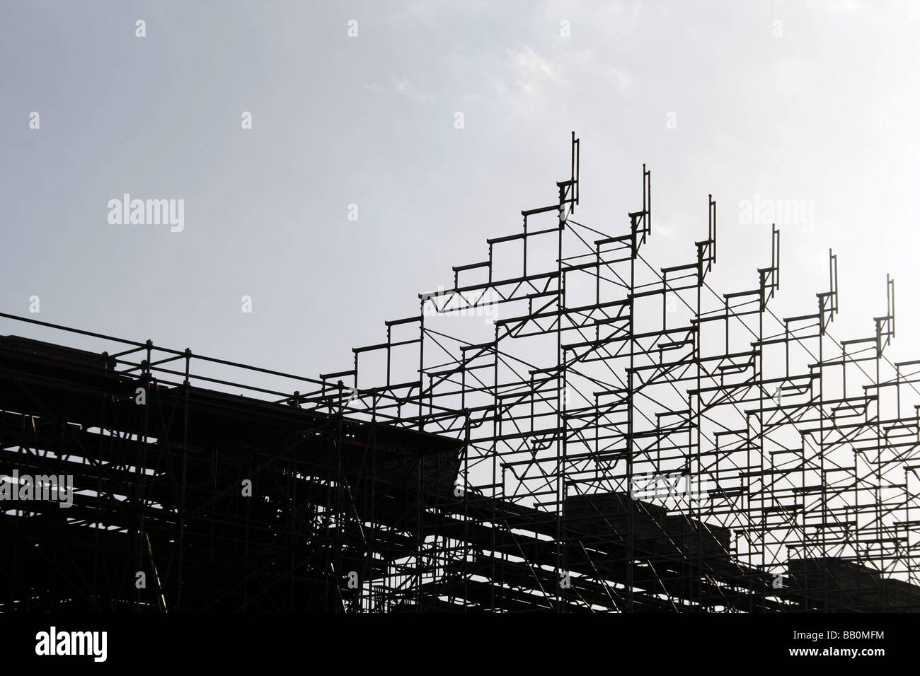 scaffolding seating grandstand under construction at sports arena Stock ...
