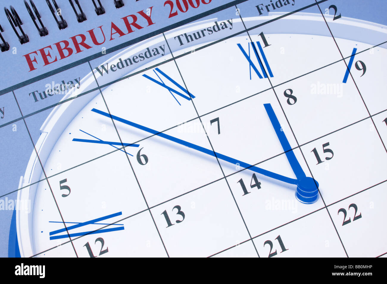 Calendar and Clock Stock Photo - Alamy