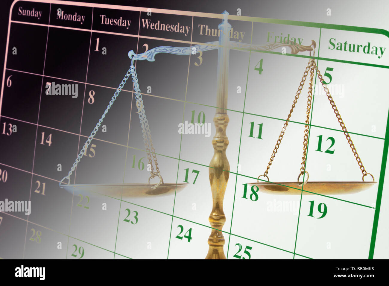 Calendar and Brass Scale Stock Photo - Alamy