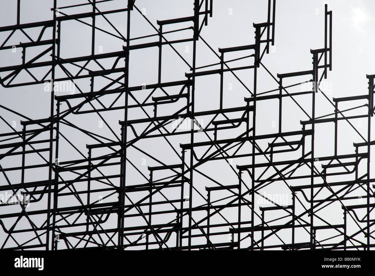 scaffolding seating grandstand under construction at sports arena Stock ...