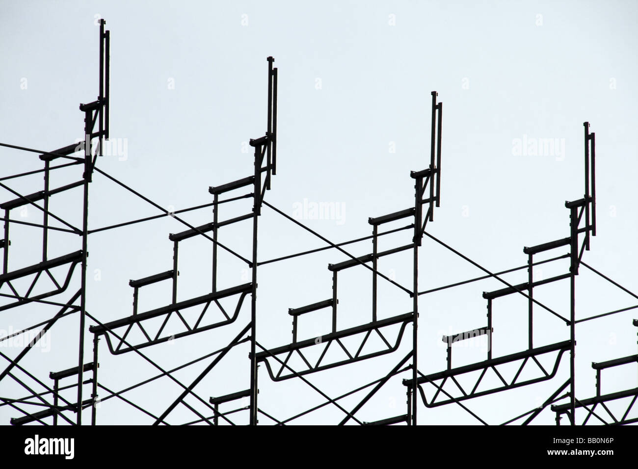 scaffolding seating grandstand under construction at sports arena Stock ...
