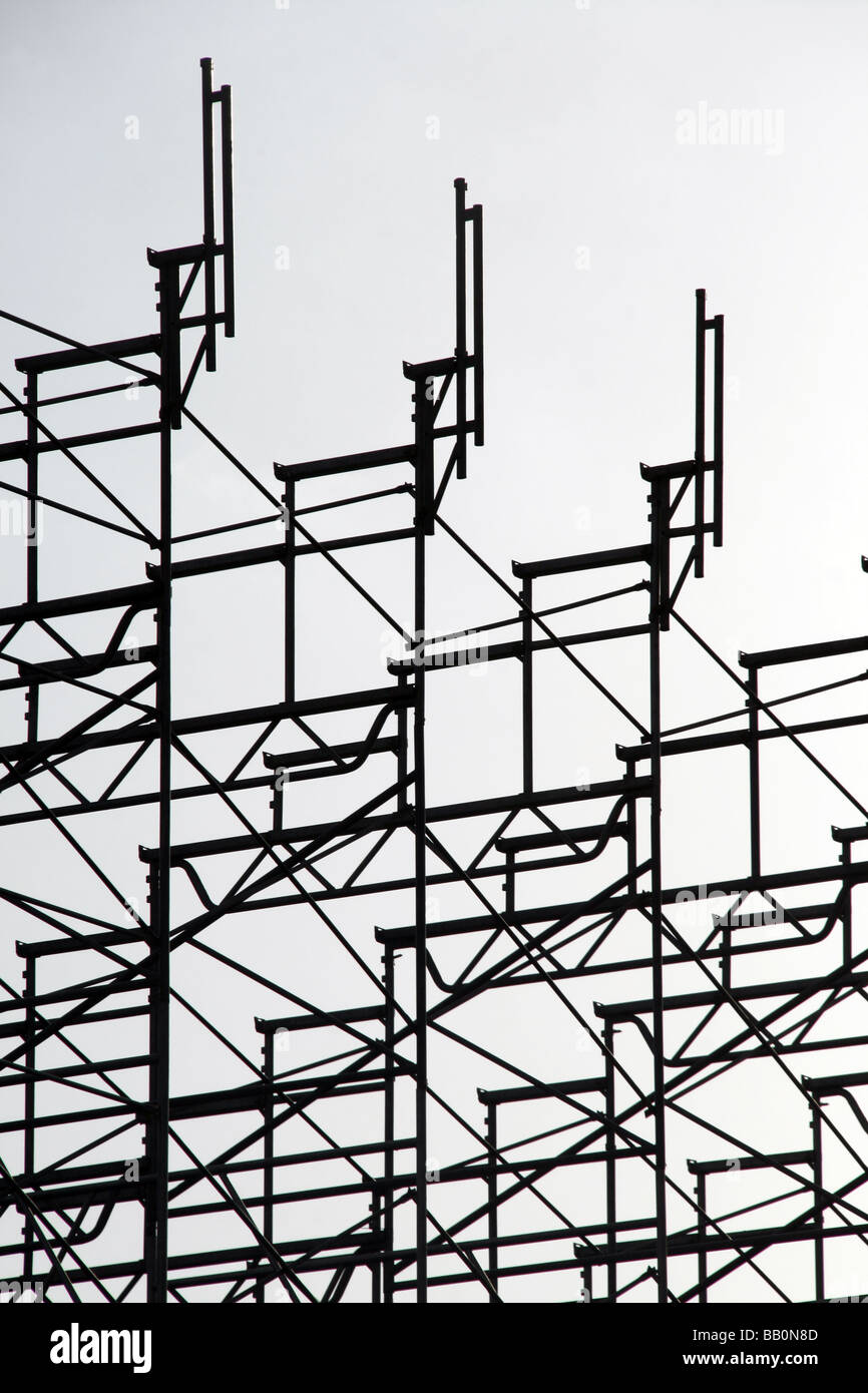 scaffolding seating grandstand under construction at sports arena Stock ...