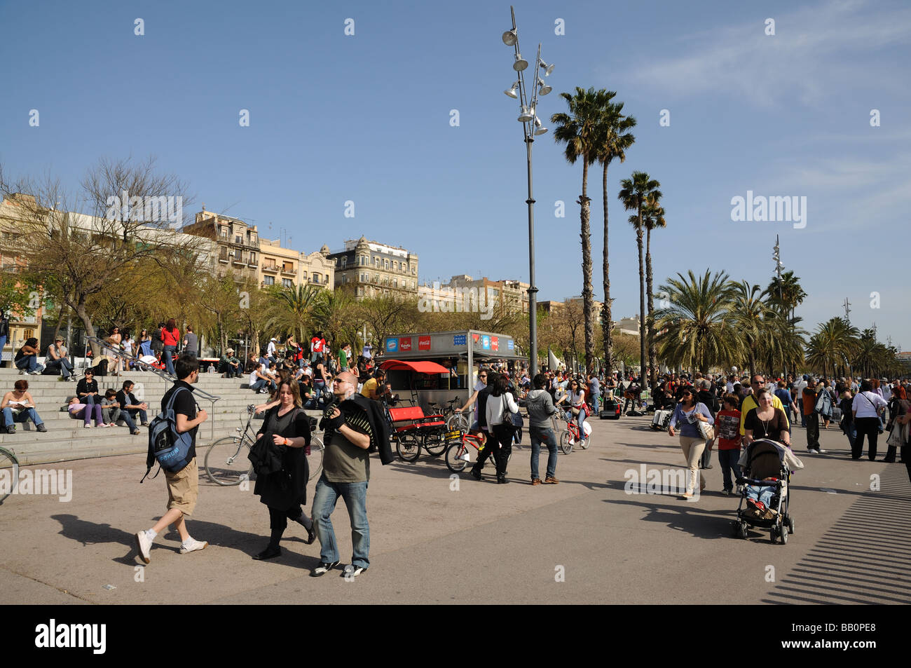 Promenade in Barcelona, Spain Stock Photo - Alamy