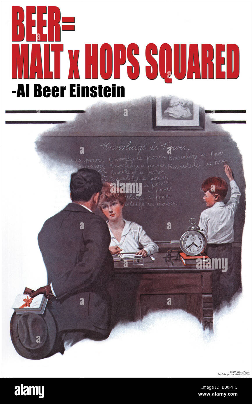 Beer = Malt x hops squared - Albert Einstein Stock Photo - Alamy