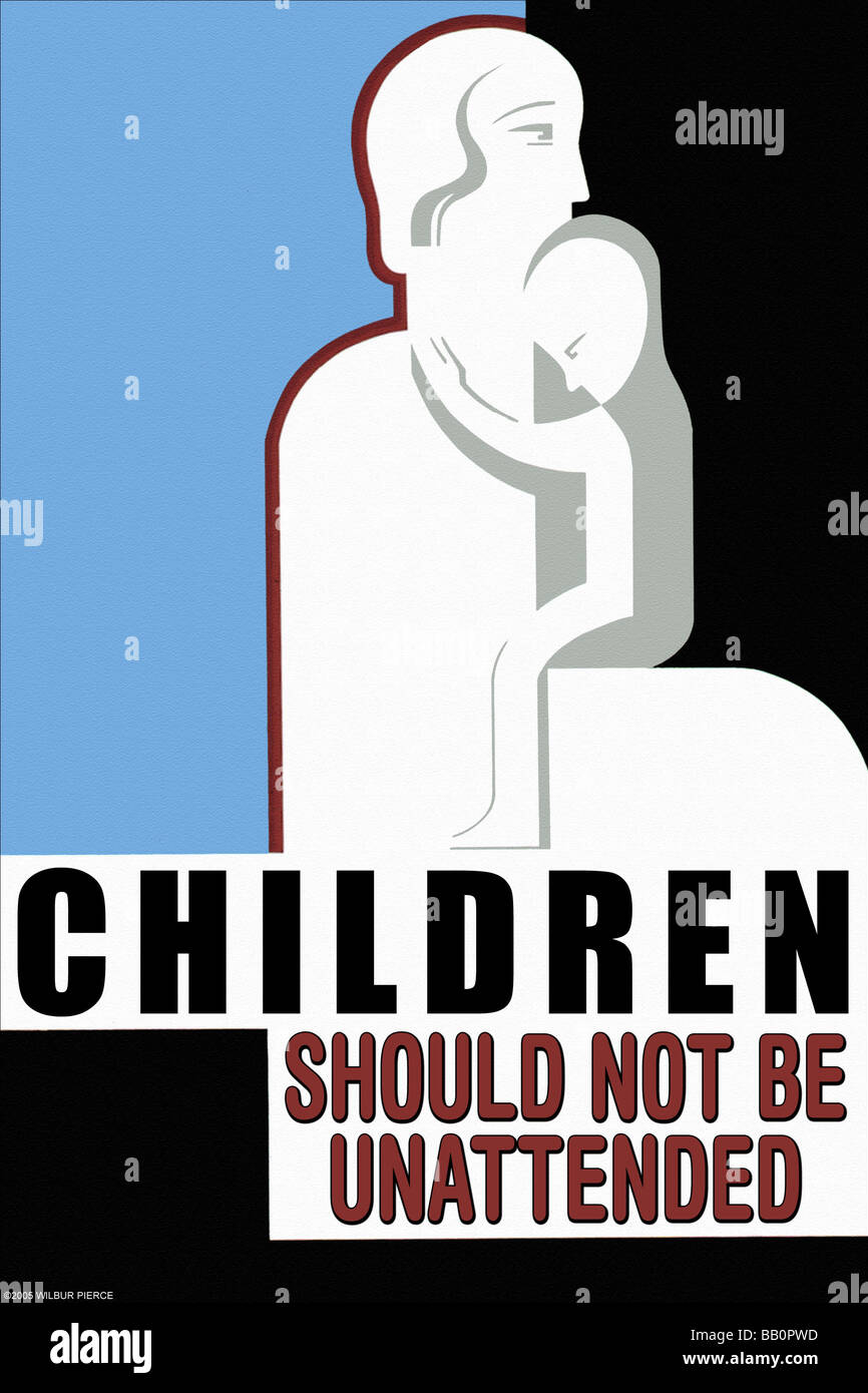 Children Should not be Unattended Stock Photo - Alamy