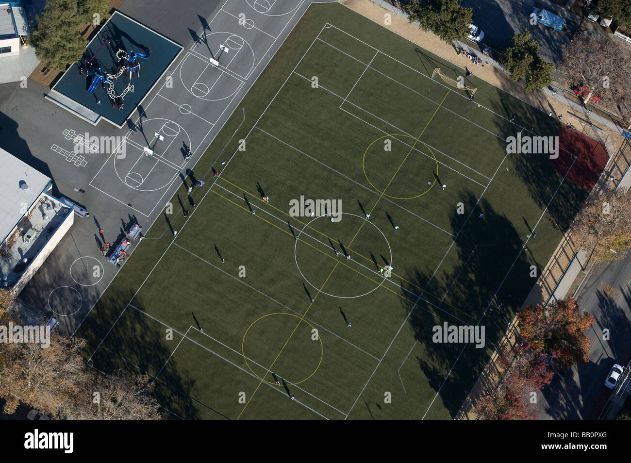 aerial view above school playground San Jose California Stock Photo - Alamy