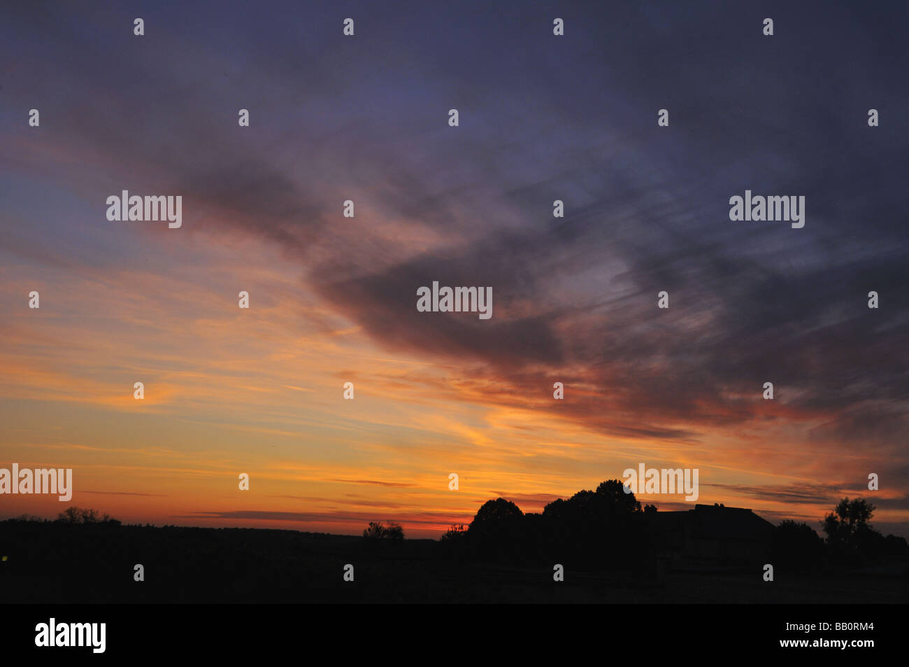 Autumn sunset in the Loire Valley France Stock Photo - Alamy