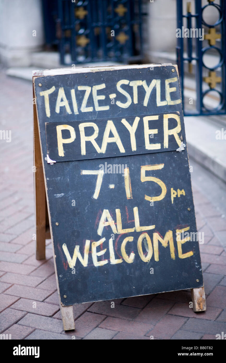 Taize style prayers sign hi-res stock photography and images - Alamy