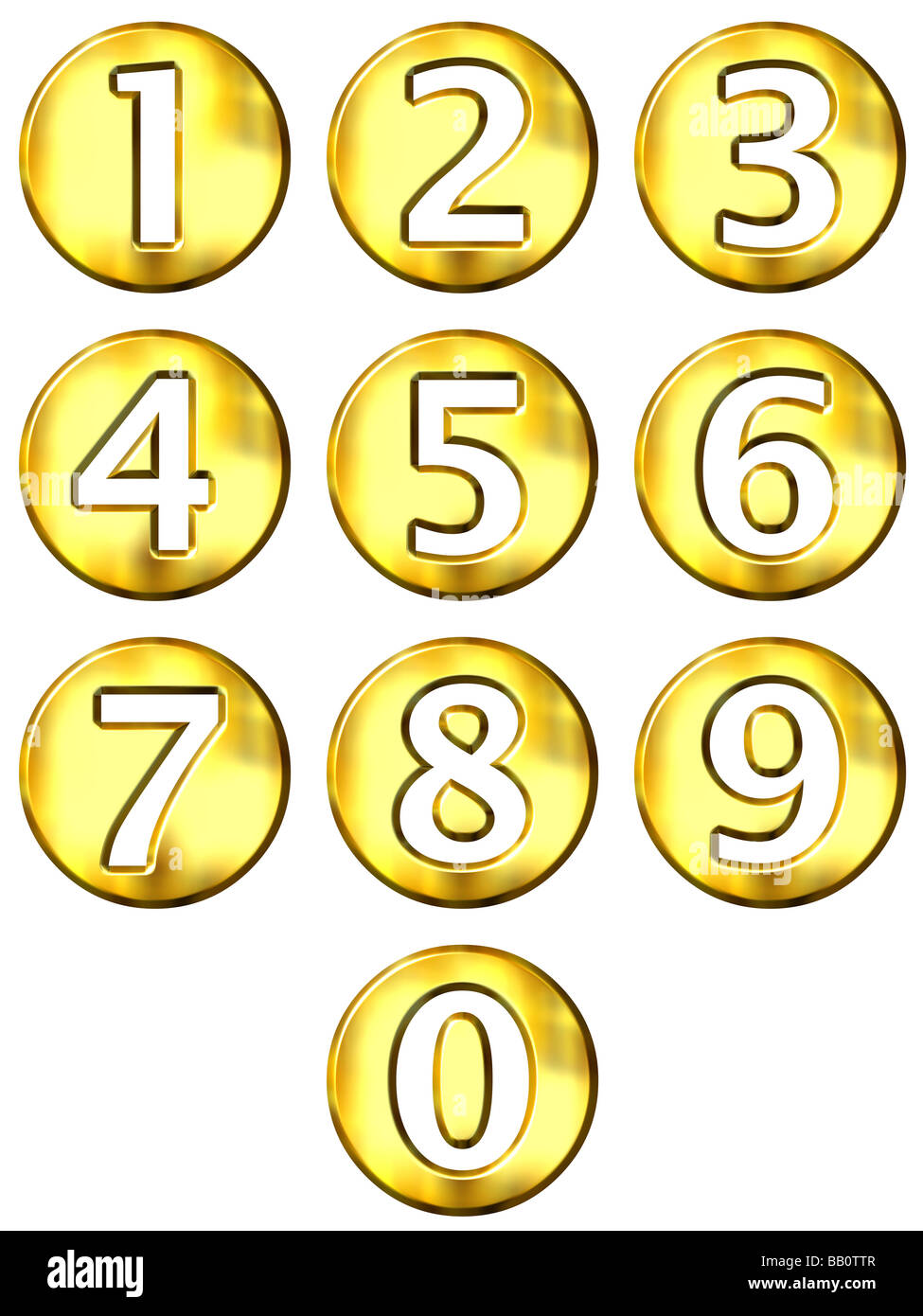 3d golden framed numbers Stock Photo - Alamy