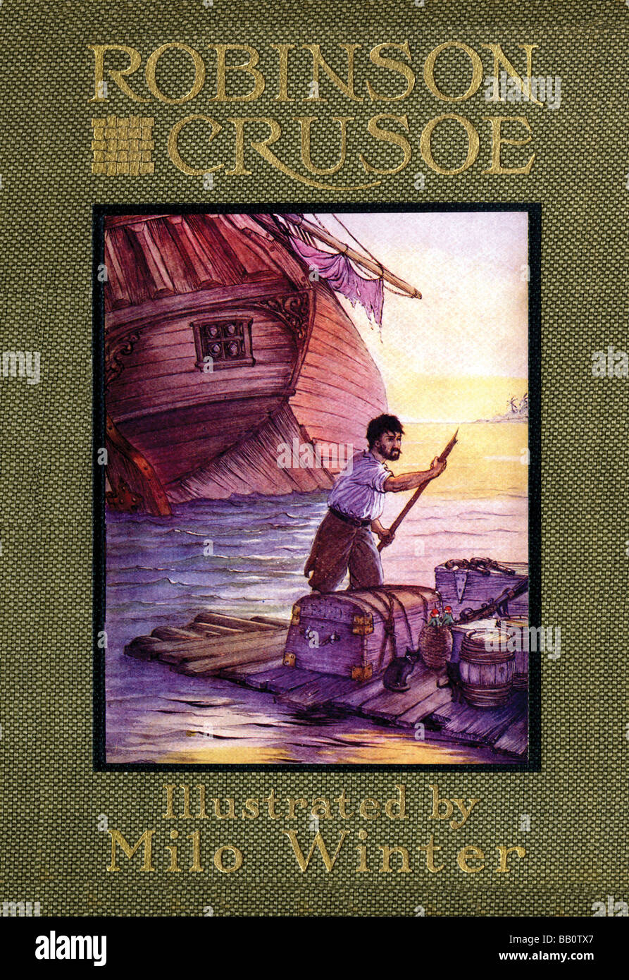 Robinson crusoe book cover hi-res stock photography and images - Alamy