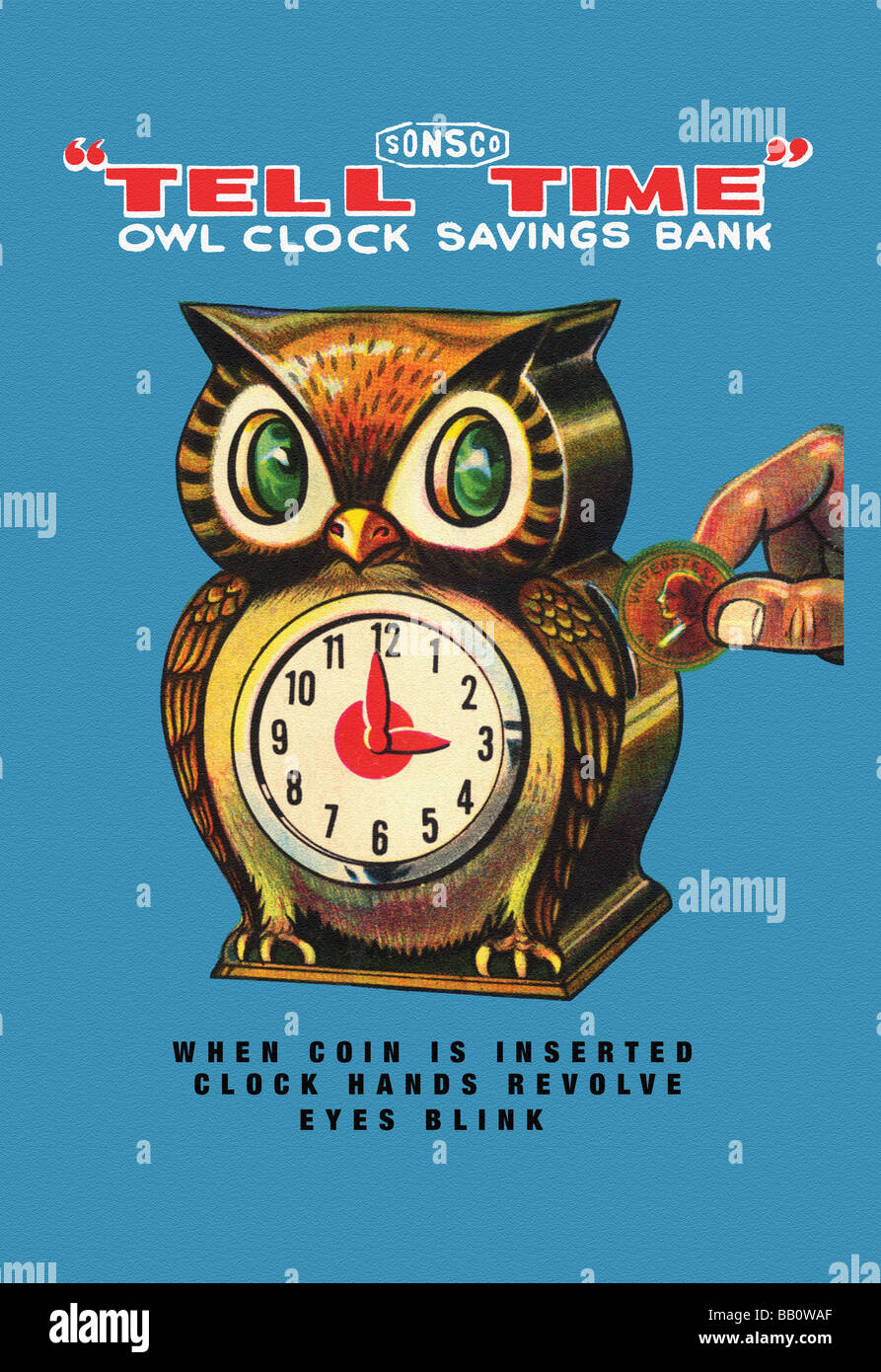 Tell Time Owl Clock Stock Photo - Alamy