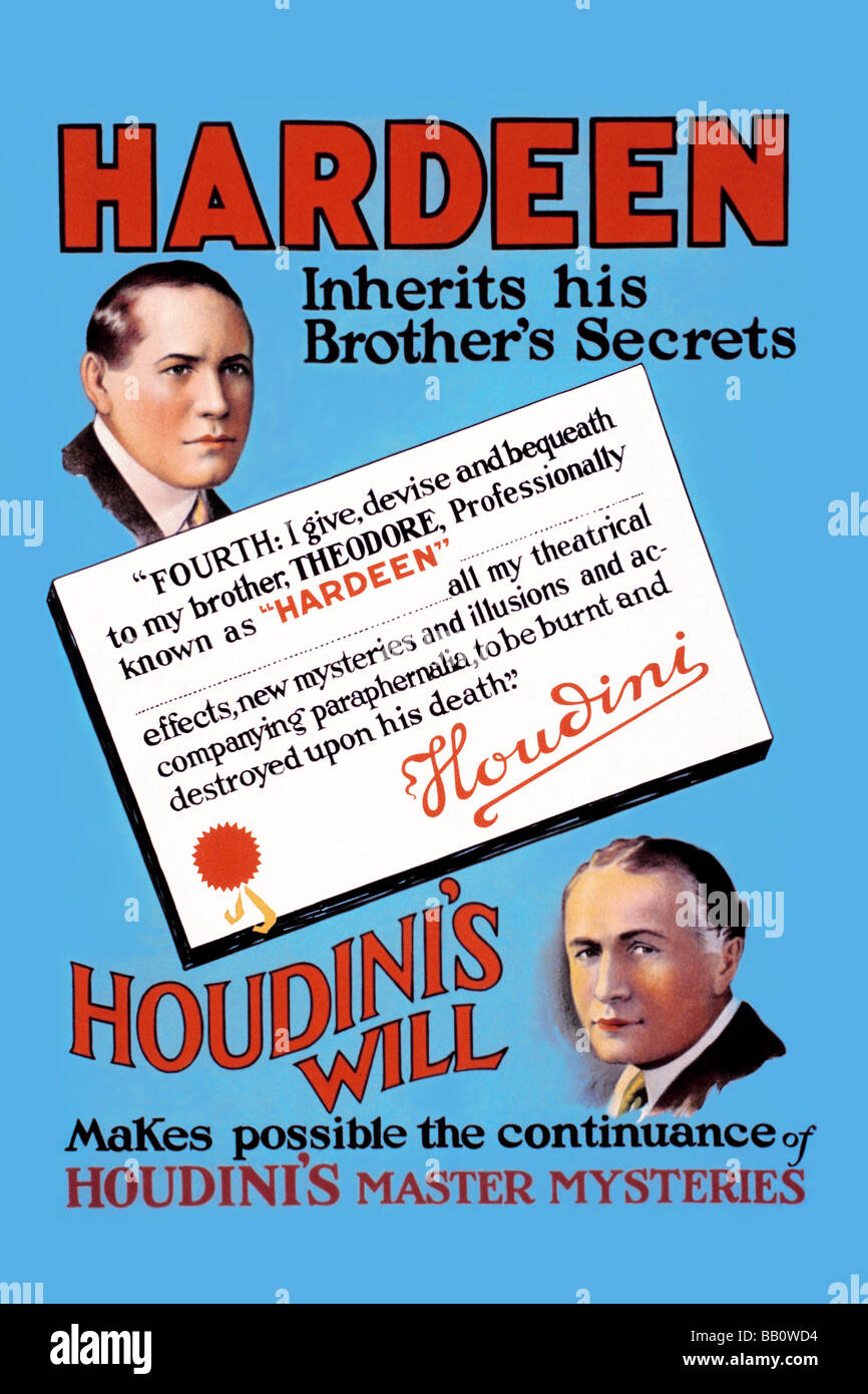 Hardeen inherits his brother's secrets Stock Photo - Alamy