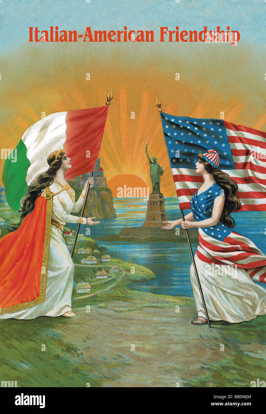Italian American Friendship Stock Photo - Alamy